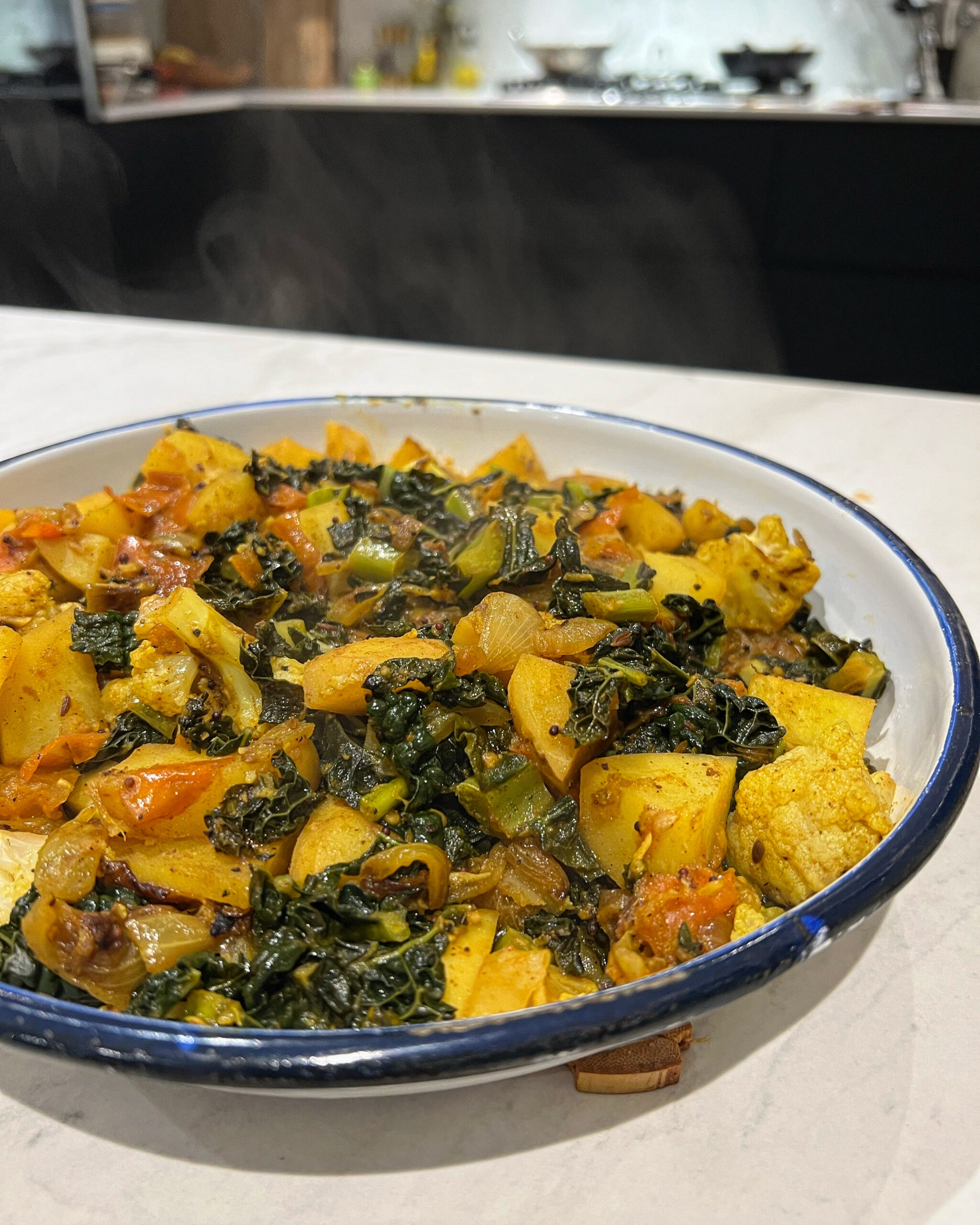 Kale and Cauliflower Alu Ghobi – Chetna Makan